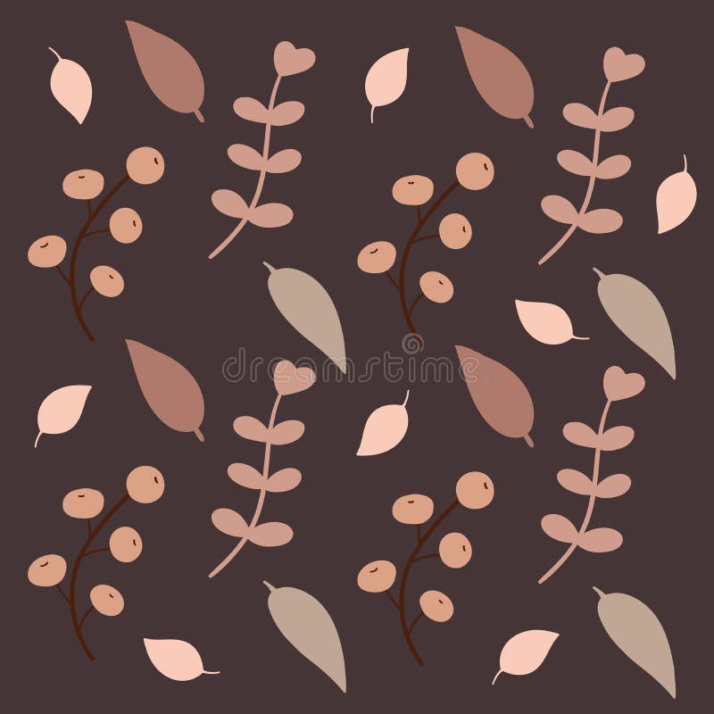 Botanical Set of Vector Wall Drawings. Floral and Leafy Pattern with ...