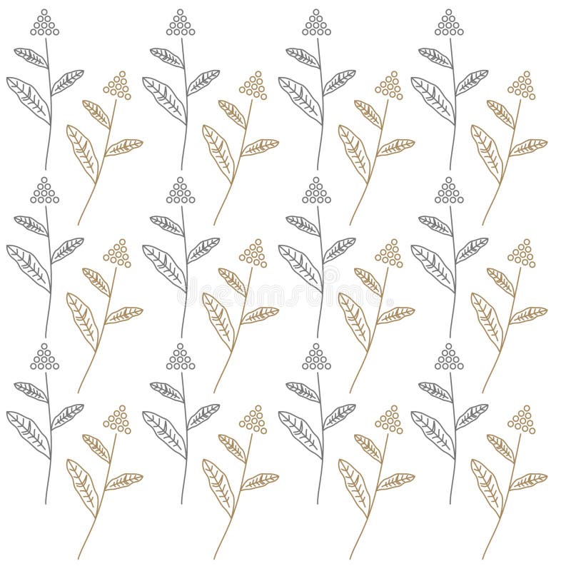 Simple Spring Floral Pattern Background, with Leaf and Floral Drawing ...