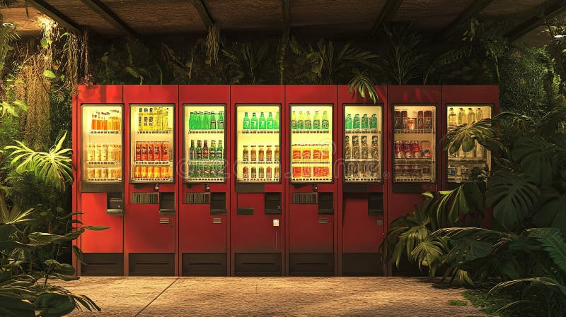 Botanical Soda Vending Wall . Stock Photo - Image of wall, cold: 382750322