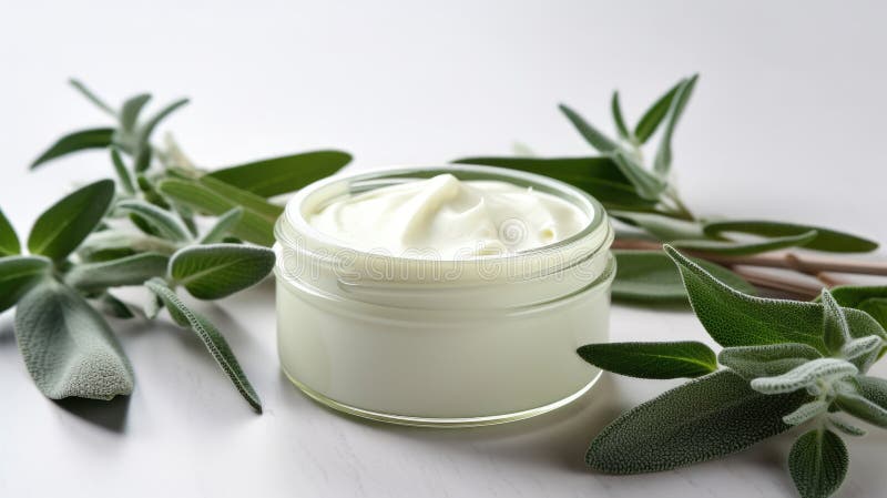 Botanical Spa Treatment with Holistic Sage Plant. Cream with Extract of ...