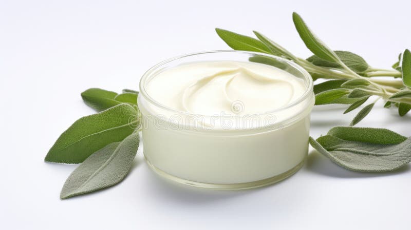 Botanical Spa Treatment with Holistic Sage Plant. Cream with Extract of ...