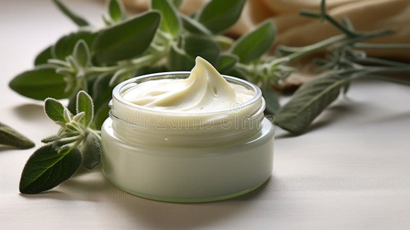 Botanical Spa Treatment with Holistic Sage Plant. Cream with Extract of ...