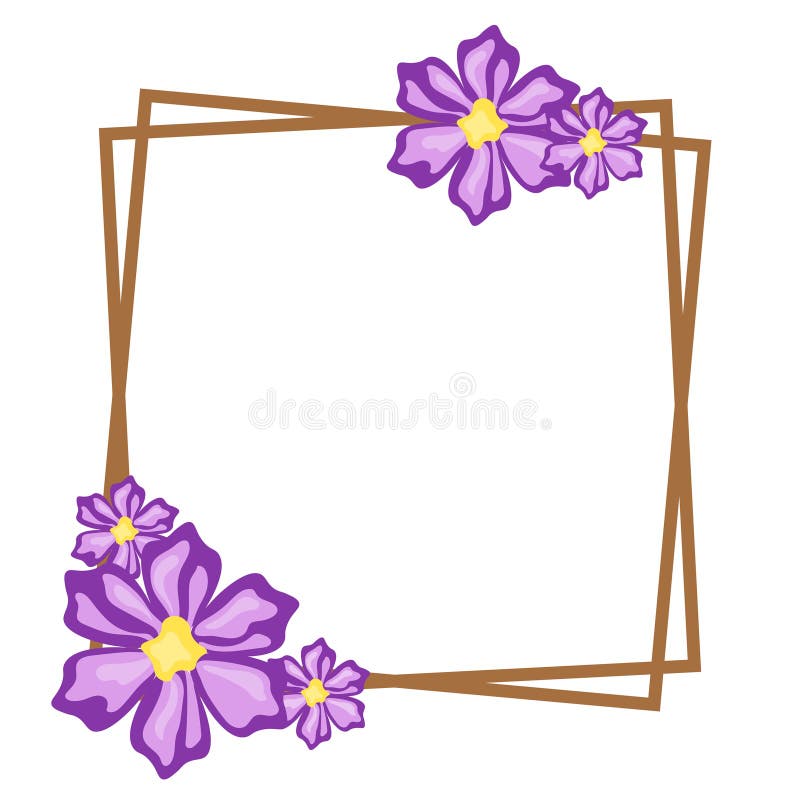 Botanical Square Frame Design Template Elements, Purple Flower Frame ...