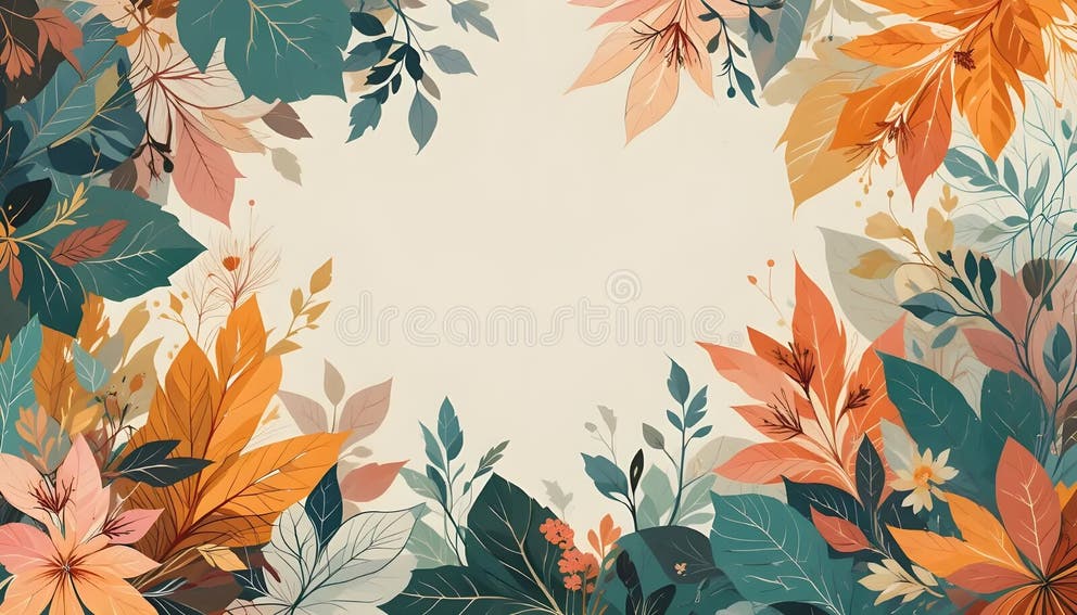 Botanical Whimsy: a Captivating Abstract Foliage Background Blending ...