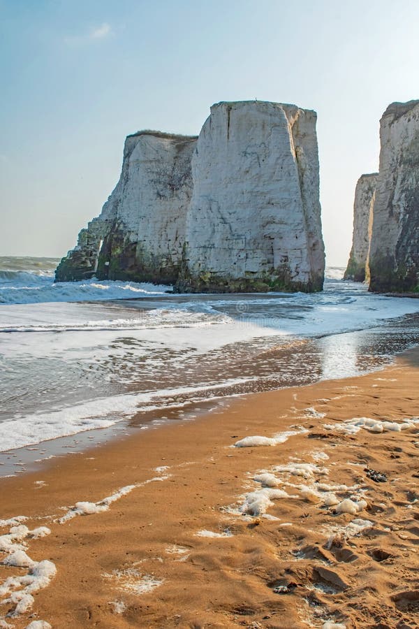Botany Bay Kent Seastacks on a March Morning Stock Image - Image of ...