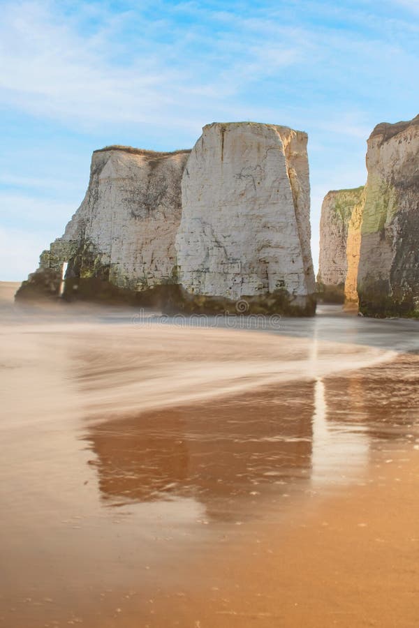 Botany Bay Kent Seastacks with a Slow Shutter and Still Milky Sea Stock ...