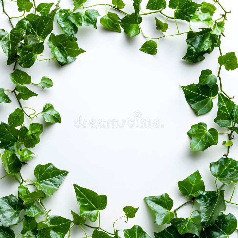 Botany Layout with Leaves Bordering for Copy Space Stock Image - Image ...