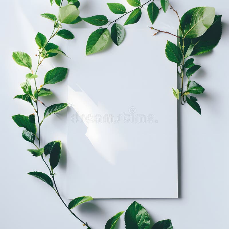 Botany Layout with Leaves Bordering for Copy Space Stock Photo - Image ...