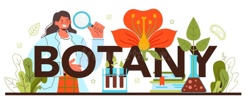 Botany Typographic Header. Biology Science Stock Vector - Illustration ...