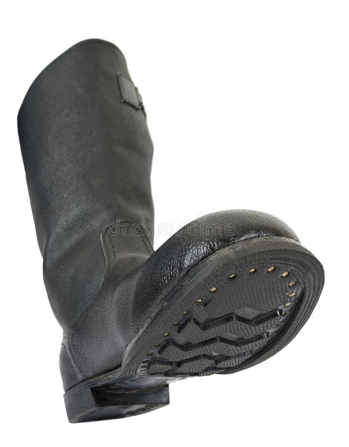 Botas Negras Rusas Del Ejército Imagen de archivo - Imagen de zapato ...