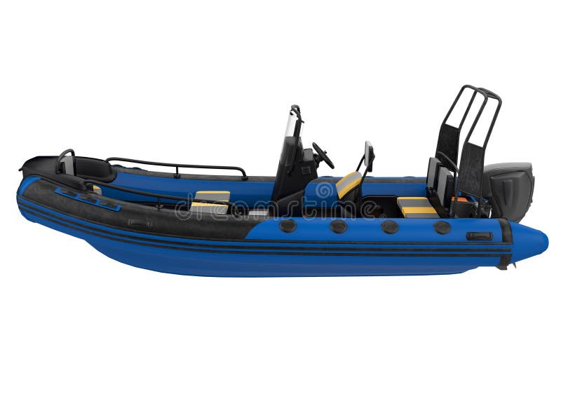 Bote De Motor Inflable Aislado Stock de ilustración - Ilustración de ...