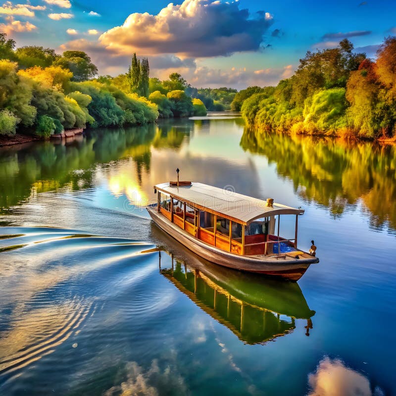 Bote in water stock illustration. Illustration of blue - 340315718