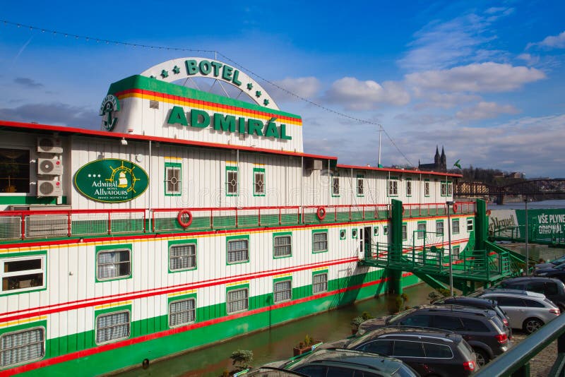 Botel Admiral on the Vltava River in Prague. Editorial Photography ...