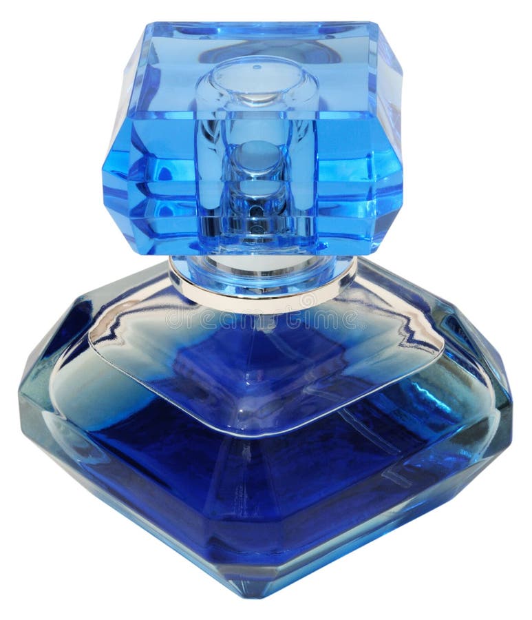 Botella azul de perfume foto de archivo. Imagen de agua - 23067254