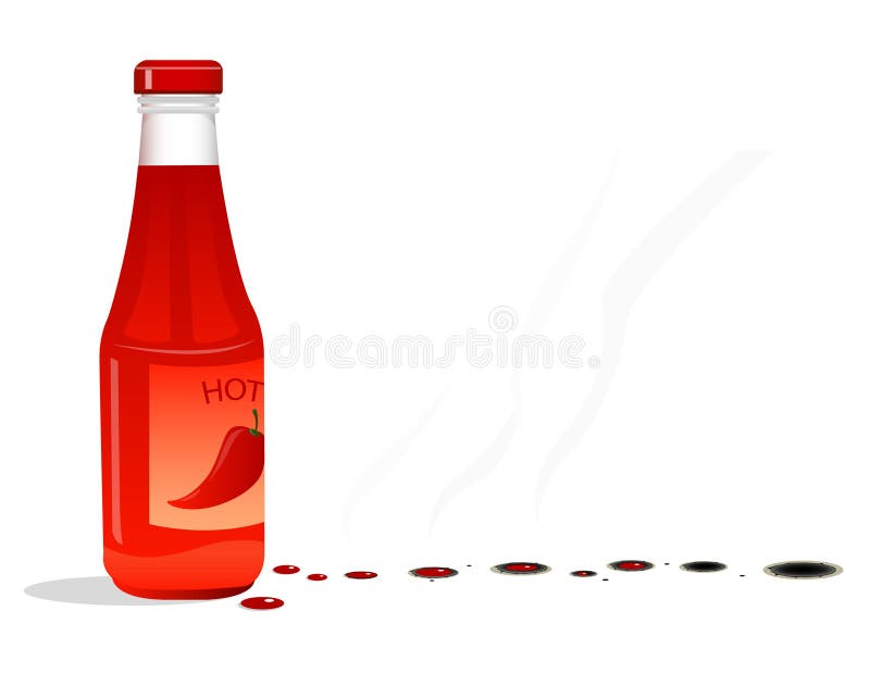 Botella con el chile ilustración del vector. Ilustración de especia ...