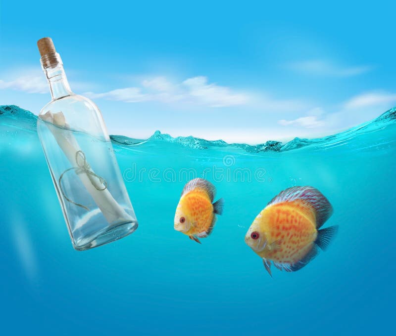 Botella con un mensaje imagen de archivo. Imagen de nota - 31584823