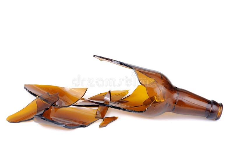 Botella rota foto de archivo. Imagen de cristal, fragmento - 21411534