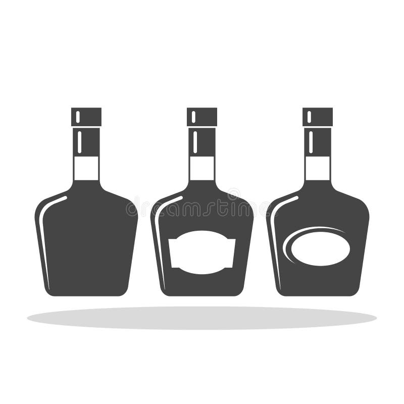 Botella De Icono Plano Del Vector Del Alcohol Ilustración del Vector ...