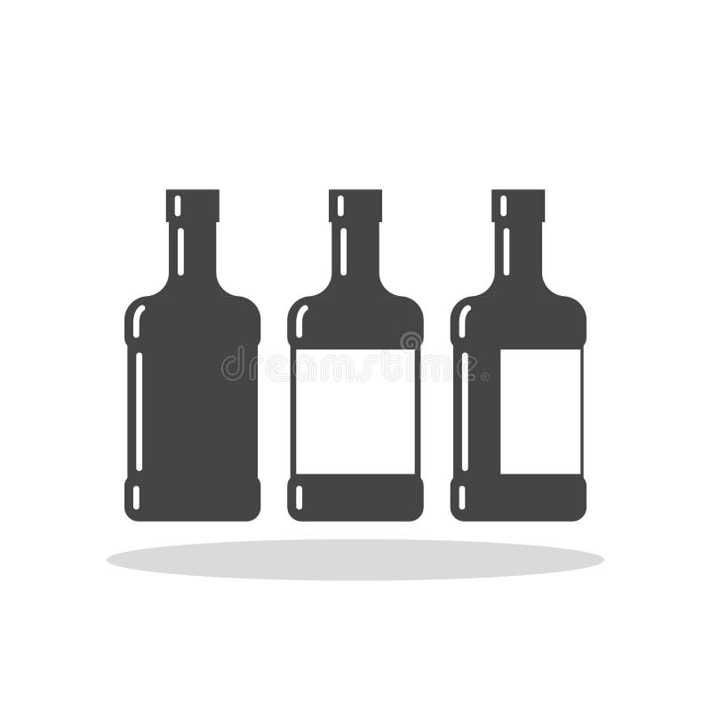 Botella De Icono Plano Del Vector Del Alcohol Ilustración del Vector ...