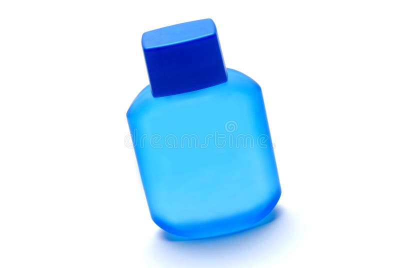 Botella de perfume azul imagen de archivo. Imagen de aroma - 12539099