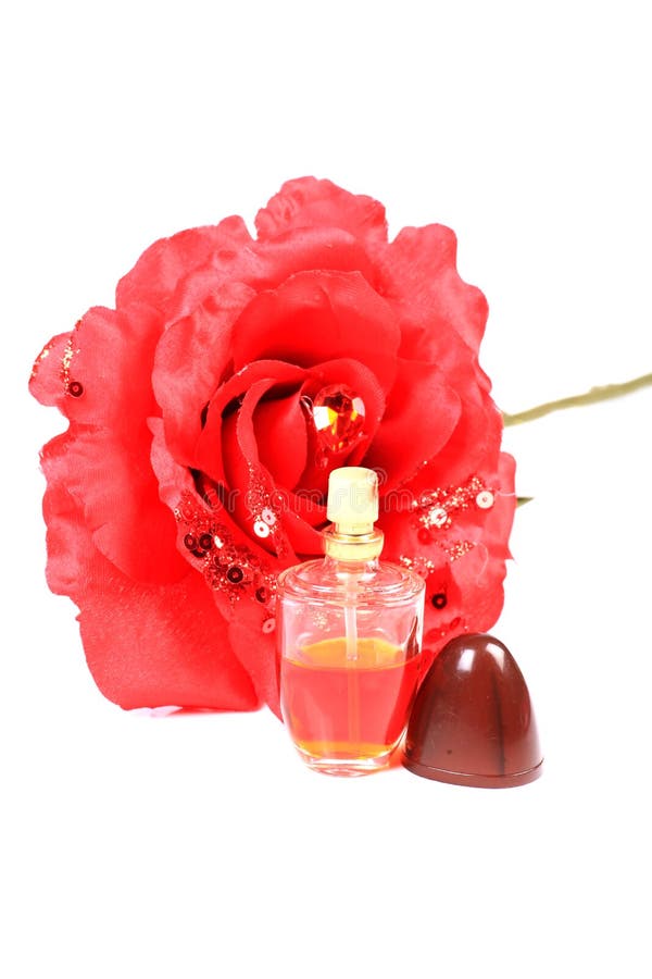 Botella de perfume de Rose imagen de archivo. Imagen de coloreado ...