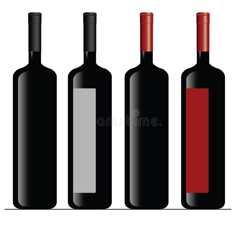 Botella De Vector Del Color De Vino Ilustración del Vector ...