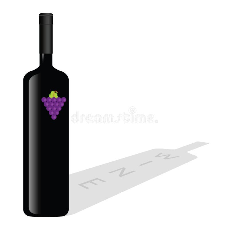 Botella De Vector Del Color De Vino Ilustración del Vector ...