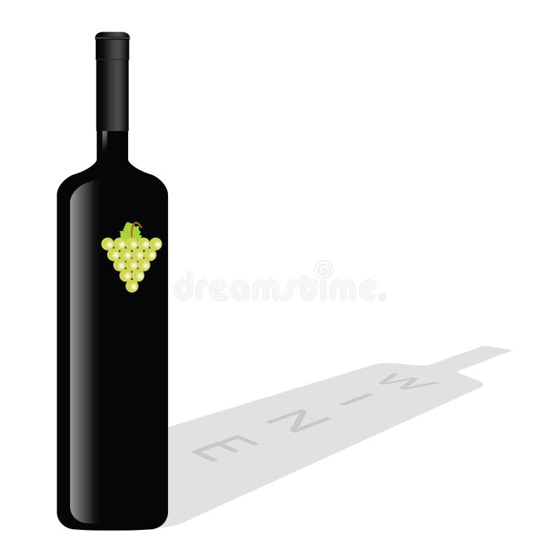 Botella de vector del vino ilustración del vector. Ilustración de ...