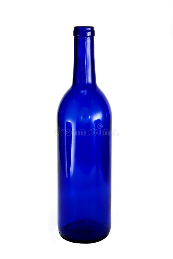 Botella de vino azul imagen de archivo. Imagen de bebida - 41743125