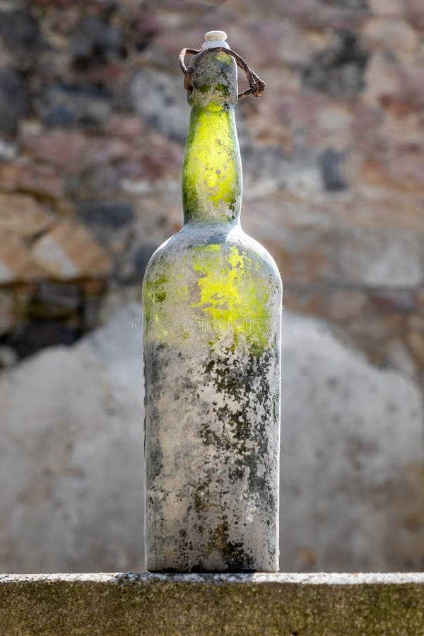 Botella De Vino Viejo Sucio Foto de archivo - Imagen de campo, encierro ...