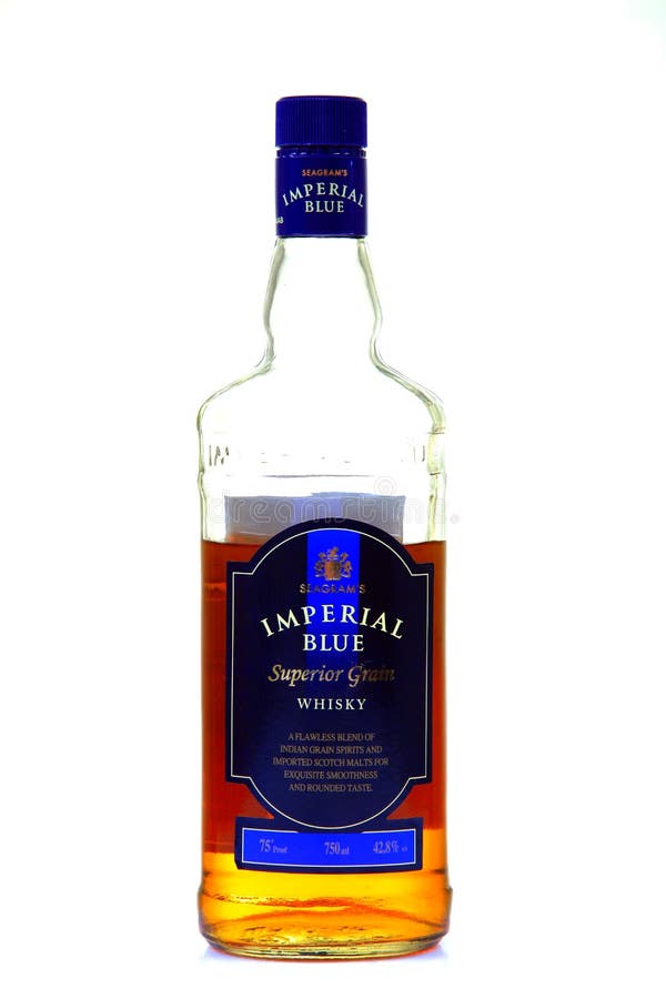 Botella De Whisky Azul Imperial De Seagram Imagen de archivo editorial ...