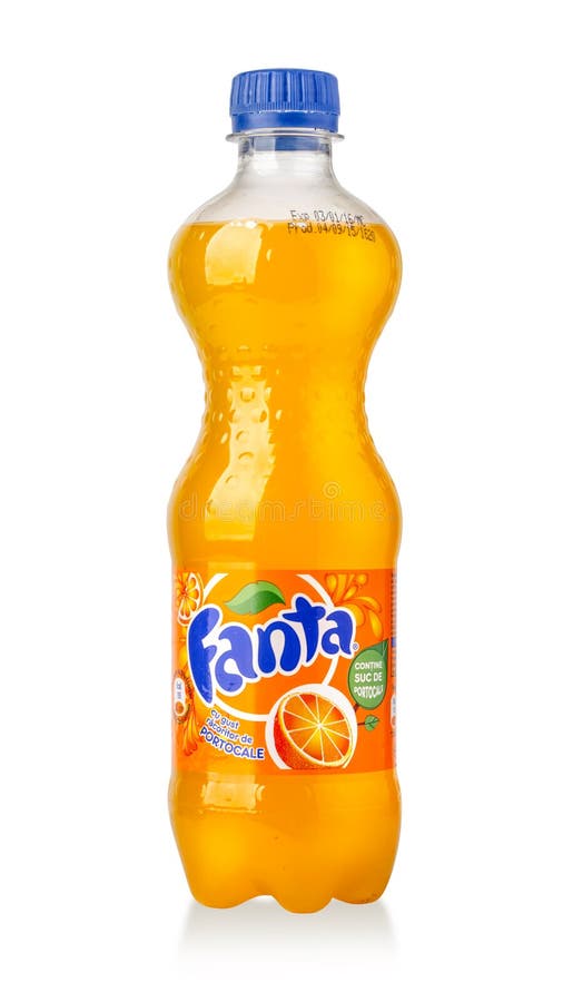 Botella De Cristal De Fanta En El Fondo Blanco Imagen editorial ...