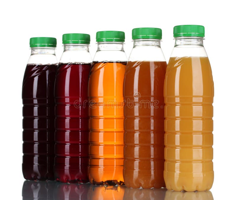 Botellas De Jugo Con Las Frutas Maduras Foto de archivo - Imagen de ...