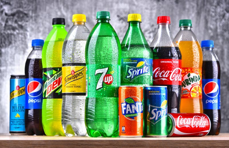 Botellas De Marcas Globales Del Refresco Foto editorial - Imagen de ...