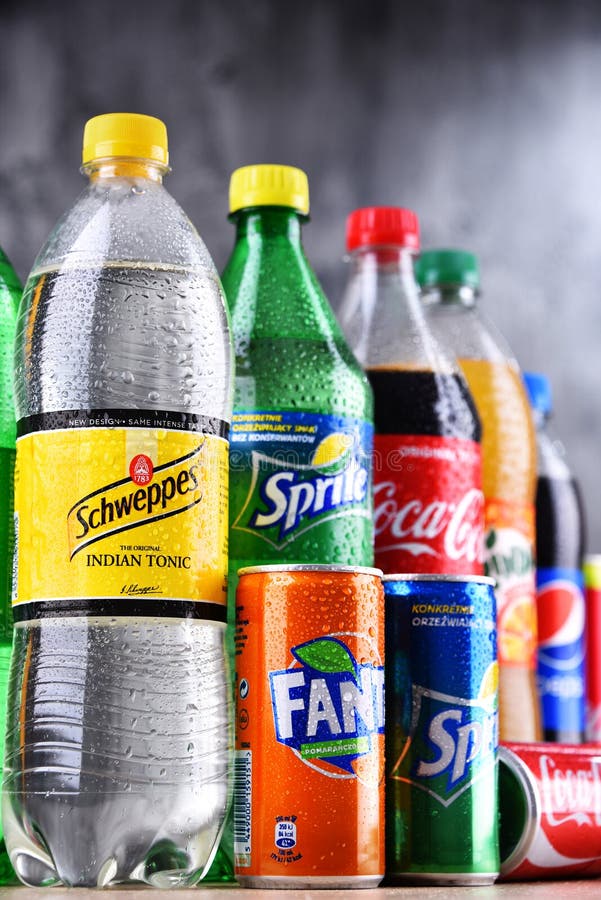 Botellas De Marcas Globales Del Refresco Imagen editorial - Imagen de ...