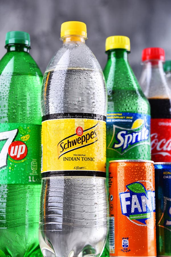Botellas De Marcas Globales Del Refresco Fotografía editorial - Imagen ...