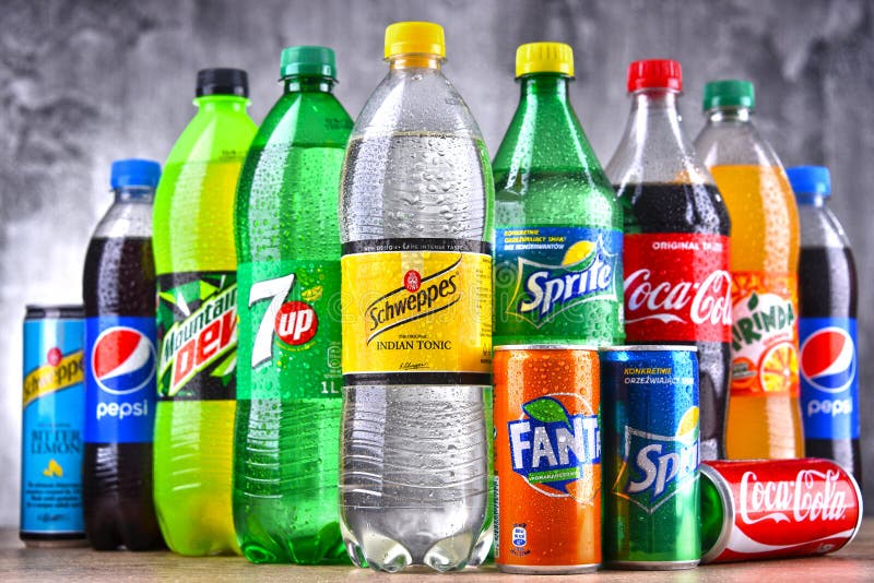 Botellas De Marcas Globales Del Refresco Fotografía editorial - Imagen ...