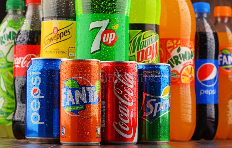 Botellas De Refrescos Globales Clasificados Fotografía editorial ...