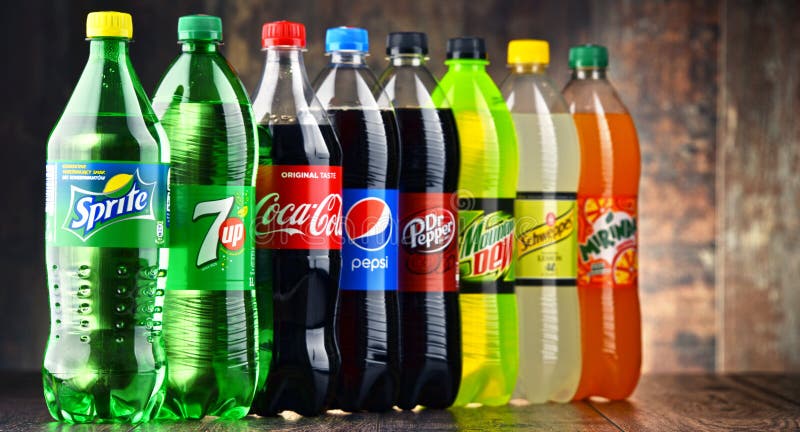 Botellas De Refrescos Globales Clasificados Fotografía editorial ...
