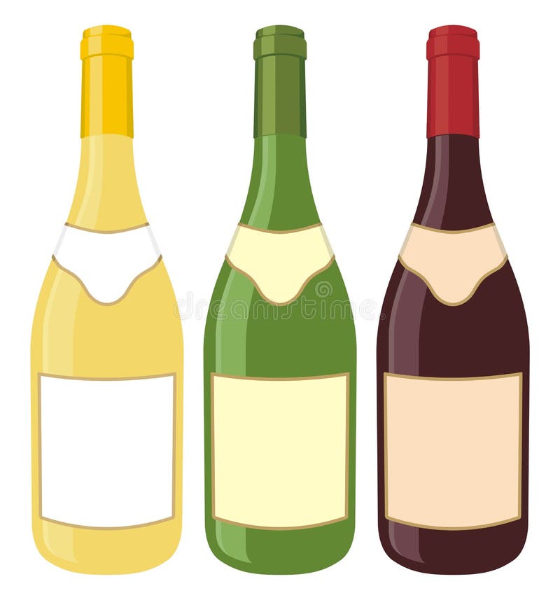 Botellas de vino ilustración del vector. Ilustración de amarillo - 20389870