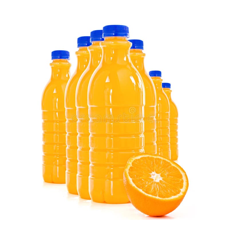 Botellas Del Zumo De Naranja Imagen de archivo - Imagen de jugo, fondo ...