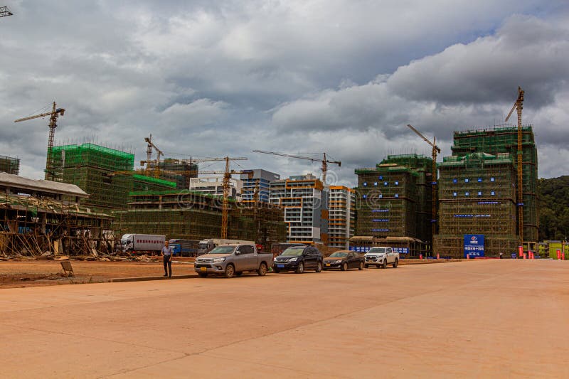 BOTEN, LAOS - NOVEMBER 14, 2019: Construction Site in Boten Town on ...