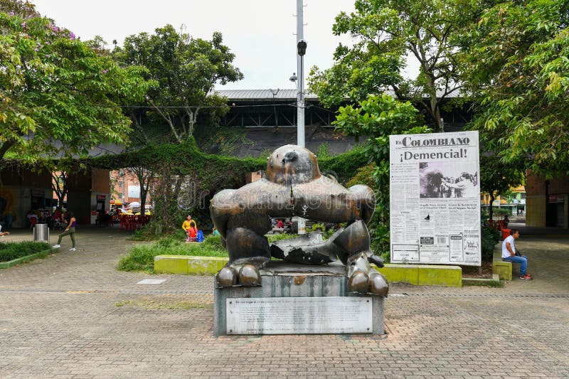 Botero Sculpture - San Antonio Park, Colombia Editorial Image - Image ...