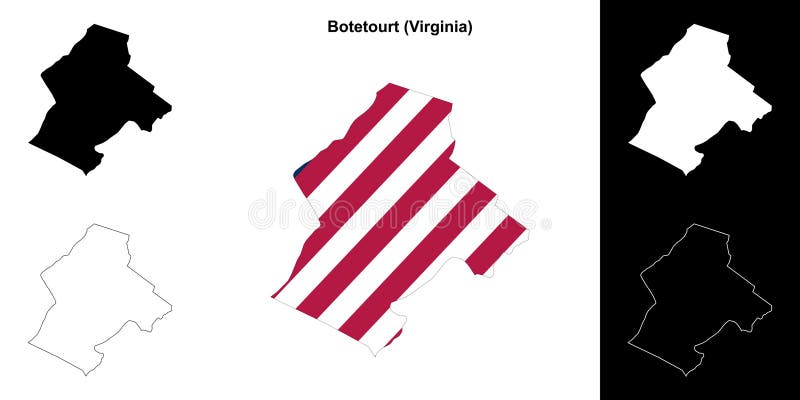 Botetourt outline map stock vector. Illustration of vector - 324167791