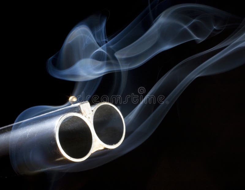 Both barrels blazing stock photo. Image of smoke, smoking - 14128098