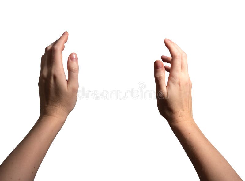 Both Hands Holding an Invisible Object, Open Gesture Symbolizing ...