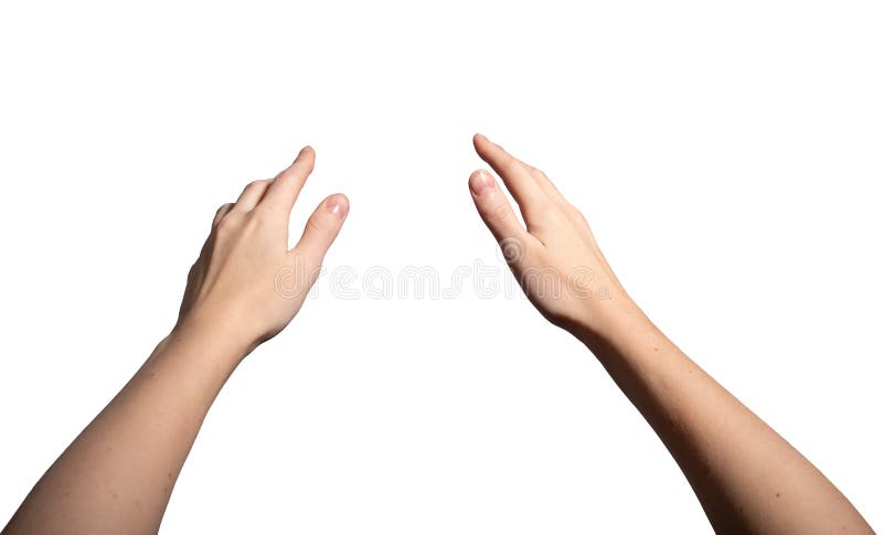 Both Hands Outstretched Grasping Gesture Fingers Spread Reaching ...