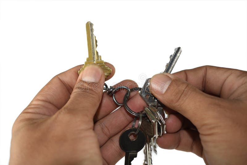 Both hands selecting keys stock image. Image of right - 86065415