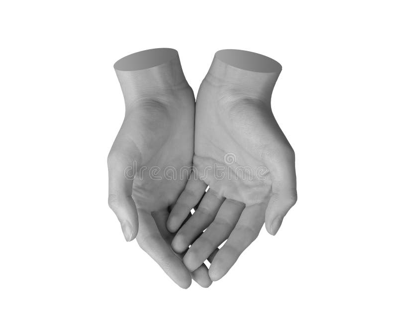 Both Hands Together Holding Something Invisible, Caring Gesture, Sign ...