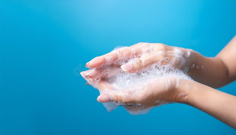 Both Hands are Washing Their Hands with Soap Under the Tap. Both Hands ...